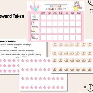 Bedtime Reward Chart for Kids, Bedtime Routine Chart for Toddler ...