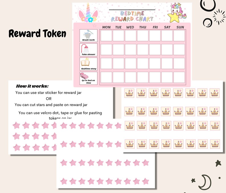 Bedtime Reward Chart for Kids, Bedtime Routine Chart for Toddler ...