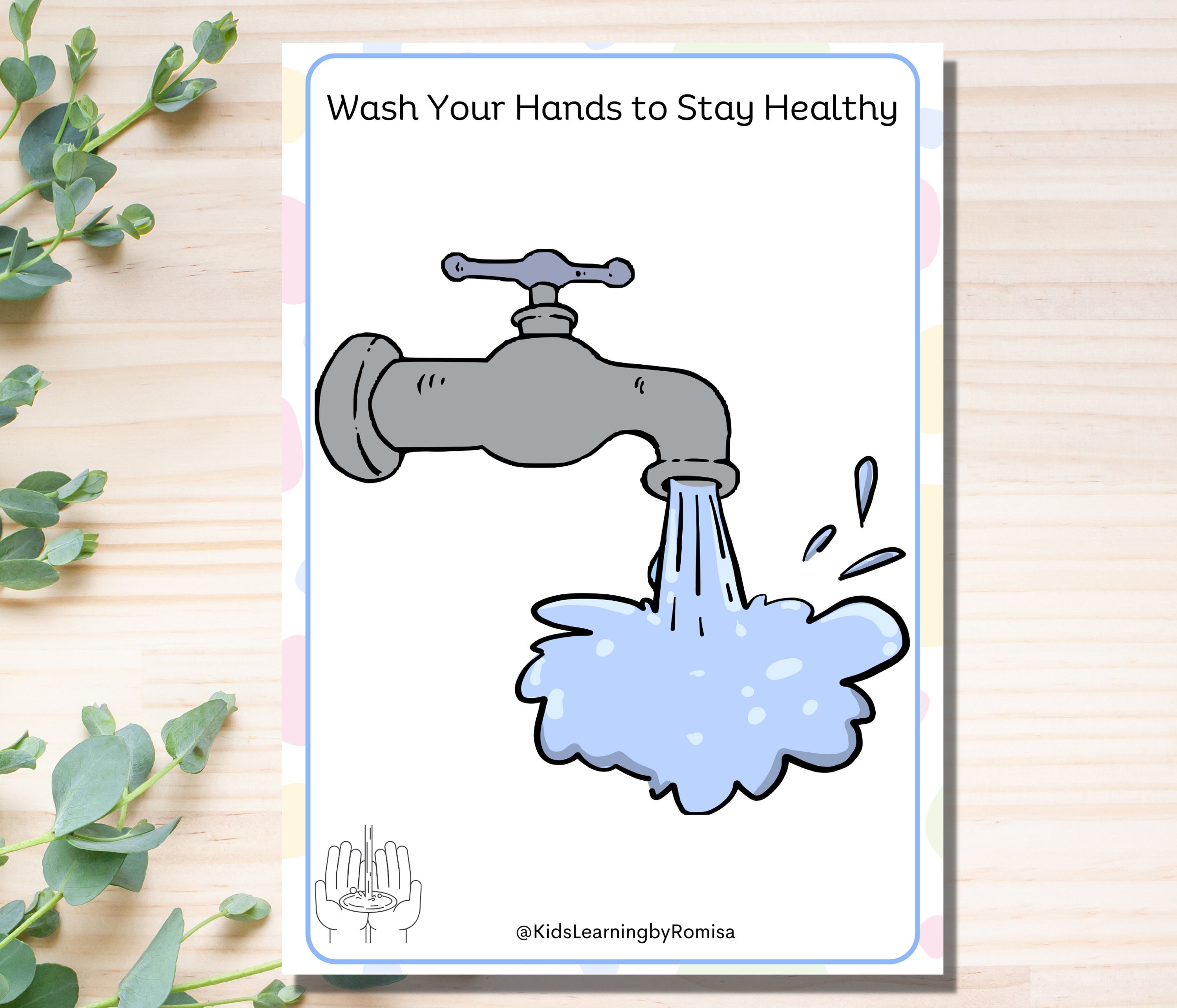 Wash Your Hands Printable Activity for Toddler, Preschool Homeschool ...
