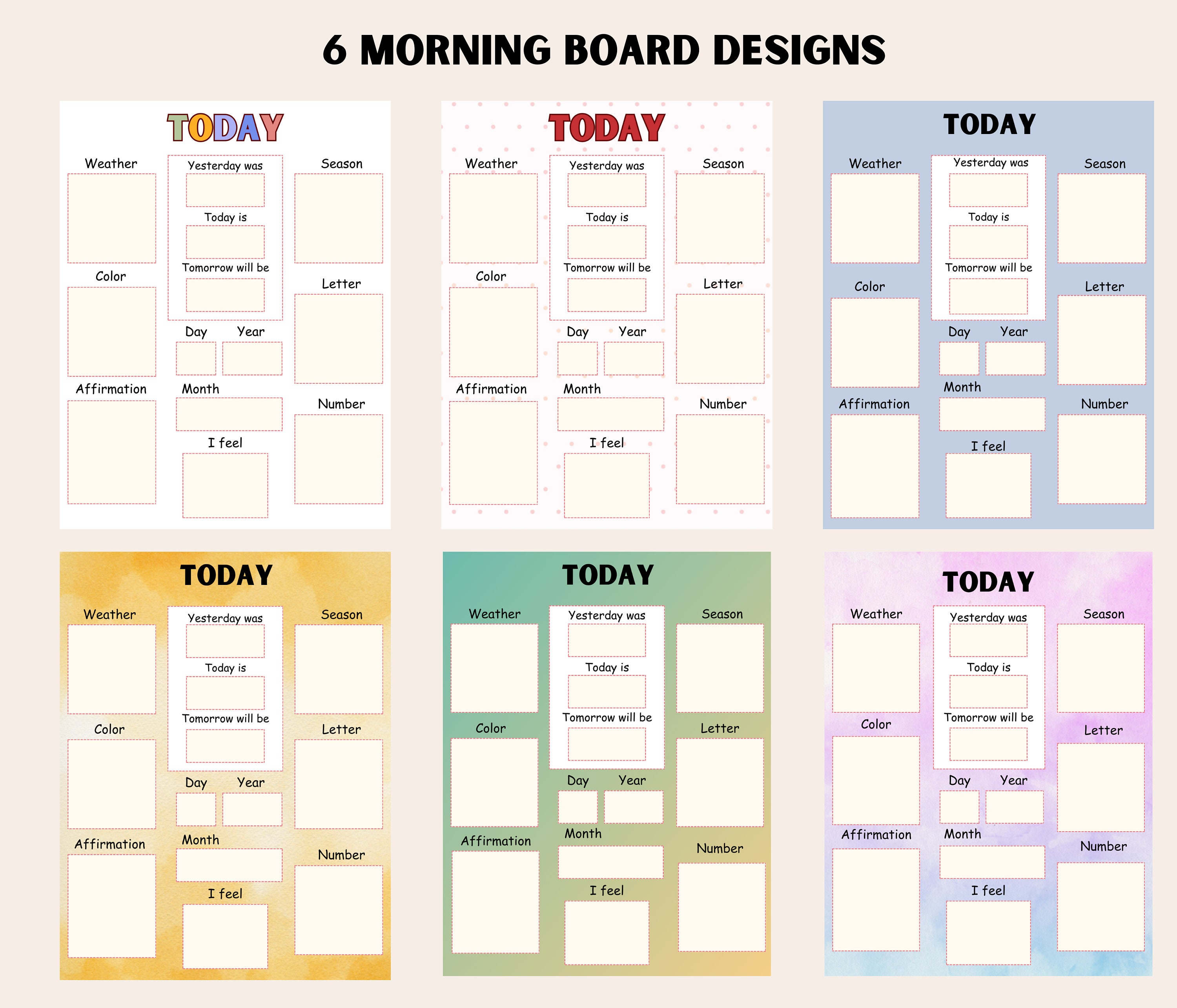 Morning Board Printable, Preschool Circle Time Board, Weather Chart ...