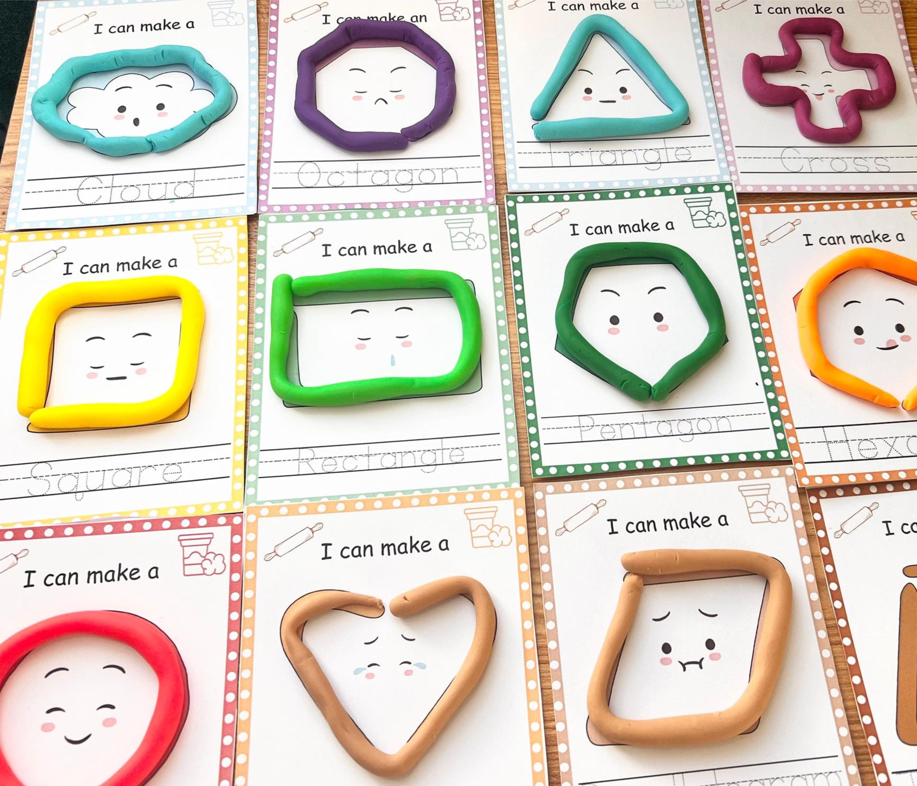 Play Dough Mats Printable, Shapes Play Dough Mats, Homeschool ...