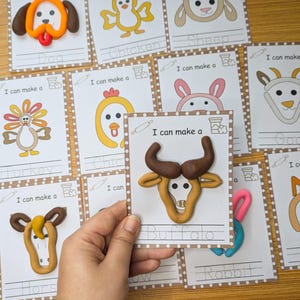 Farm Animals Playdough Mats Printable, Homeschool Montessori Visuals ...
