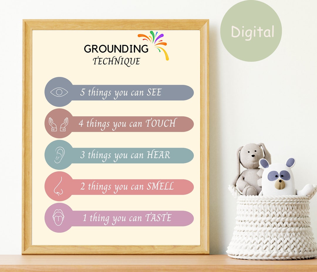 54321 Grounding Technique Poster for Kids Calming Corner - Etsy