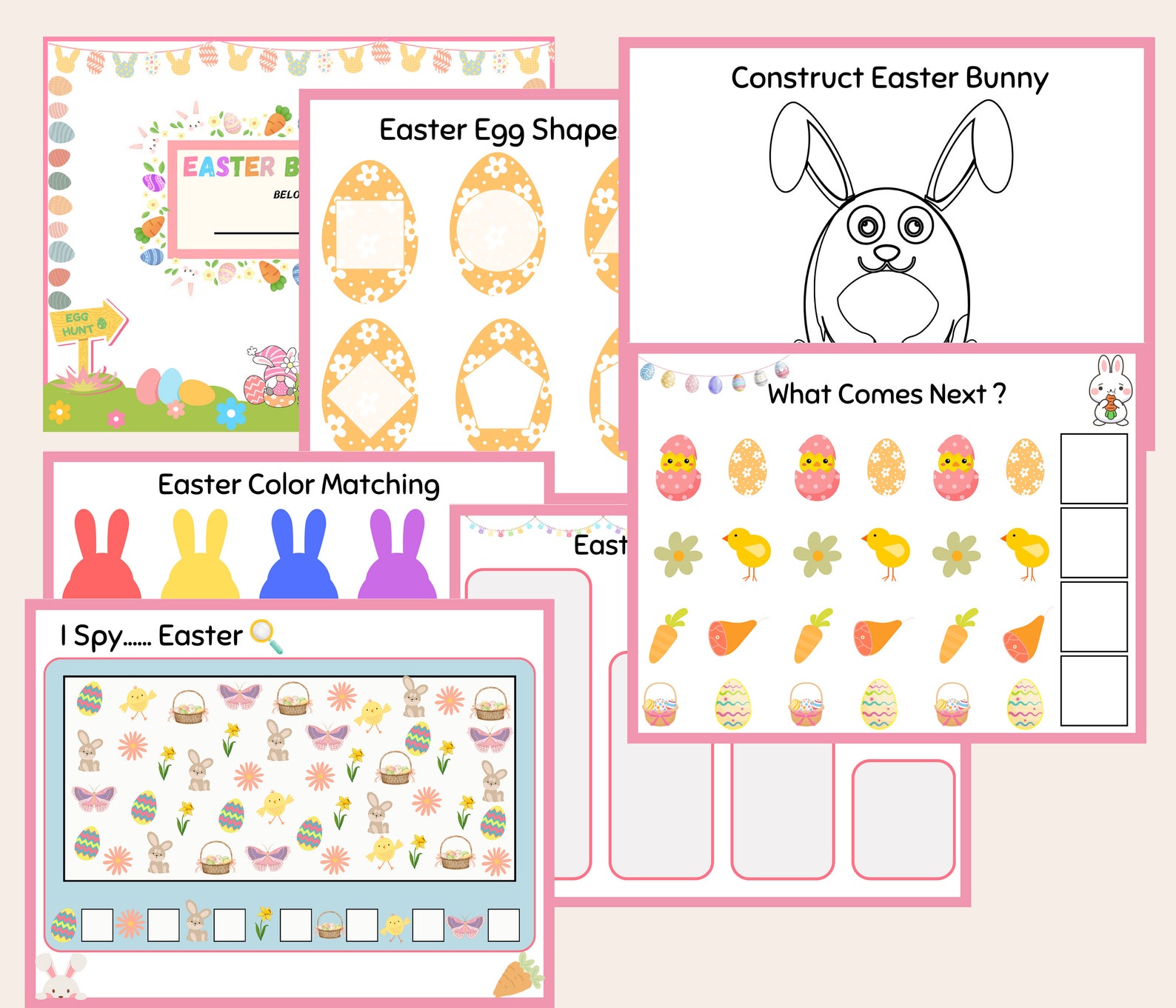 Easter Preschool Learning Binder, Printable Easter Busy Book, Child ...