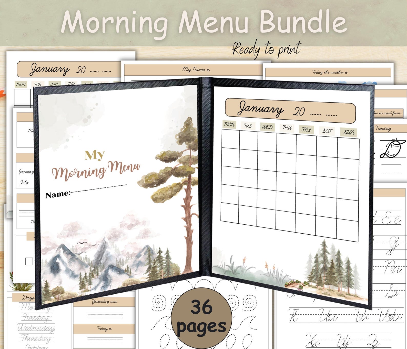 My Morning Menu Cursive, Morning Menu Daily Worksheet, Morning Menu ...