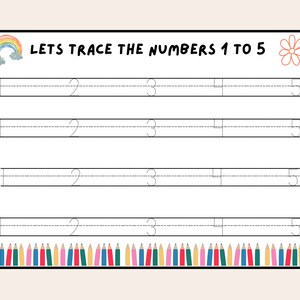 Number & Letter Tracing Sheet for Kids, Handwriting Practice, Abc ...