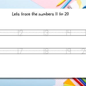 Number & Letter Tracing Sheet for Kids Handwriting Practice - Etsy