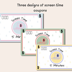 Screen Time Checklist, Screen Time Coupons Printable, Earn Screen Time ...
