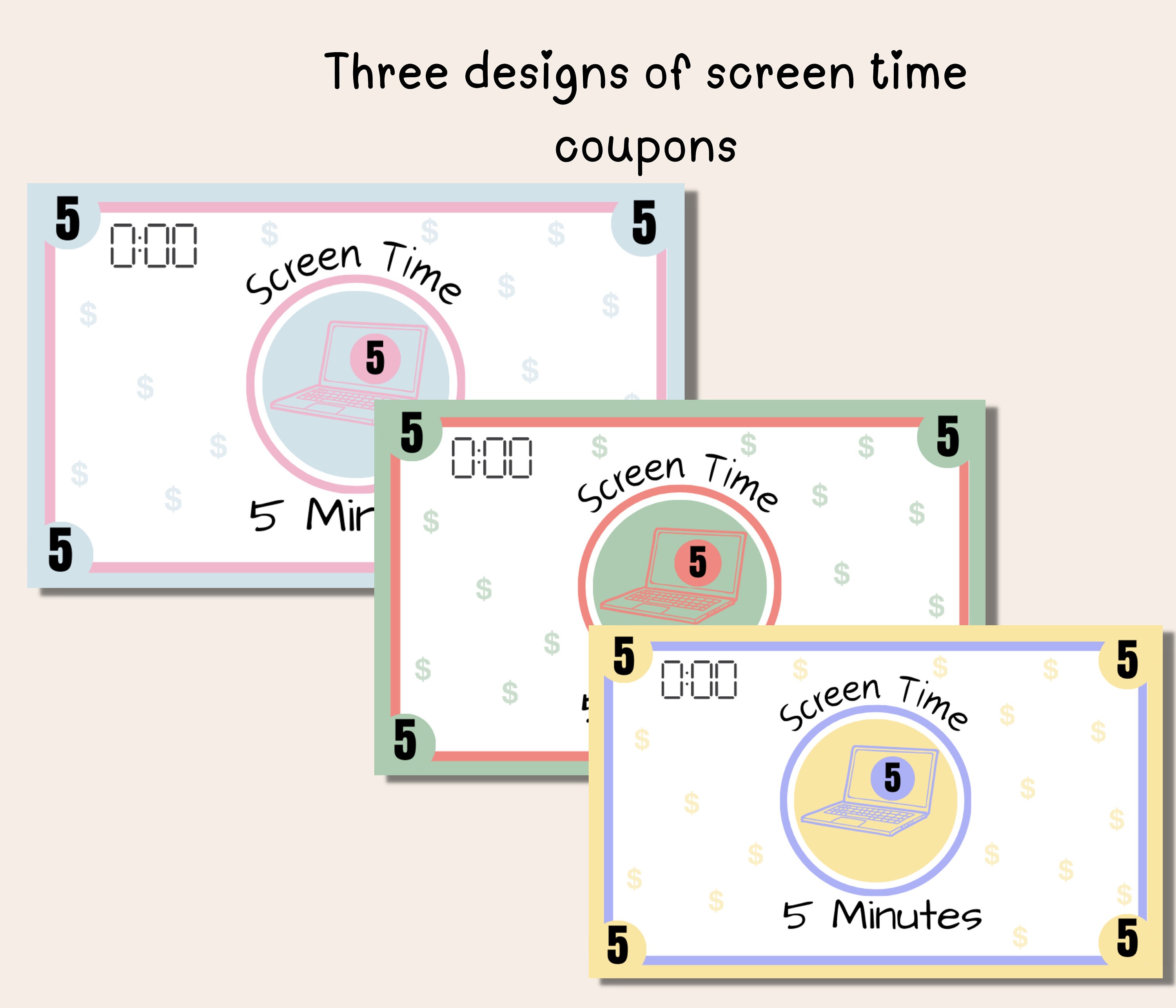 Screen Time Checklist, Screen Time Coupons Printable, Earn Screen Time ...