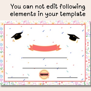 Editable Kindergarten Graduation Certificate, Printable Kindergarten ...