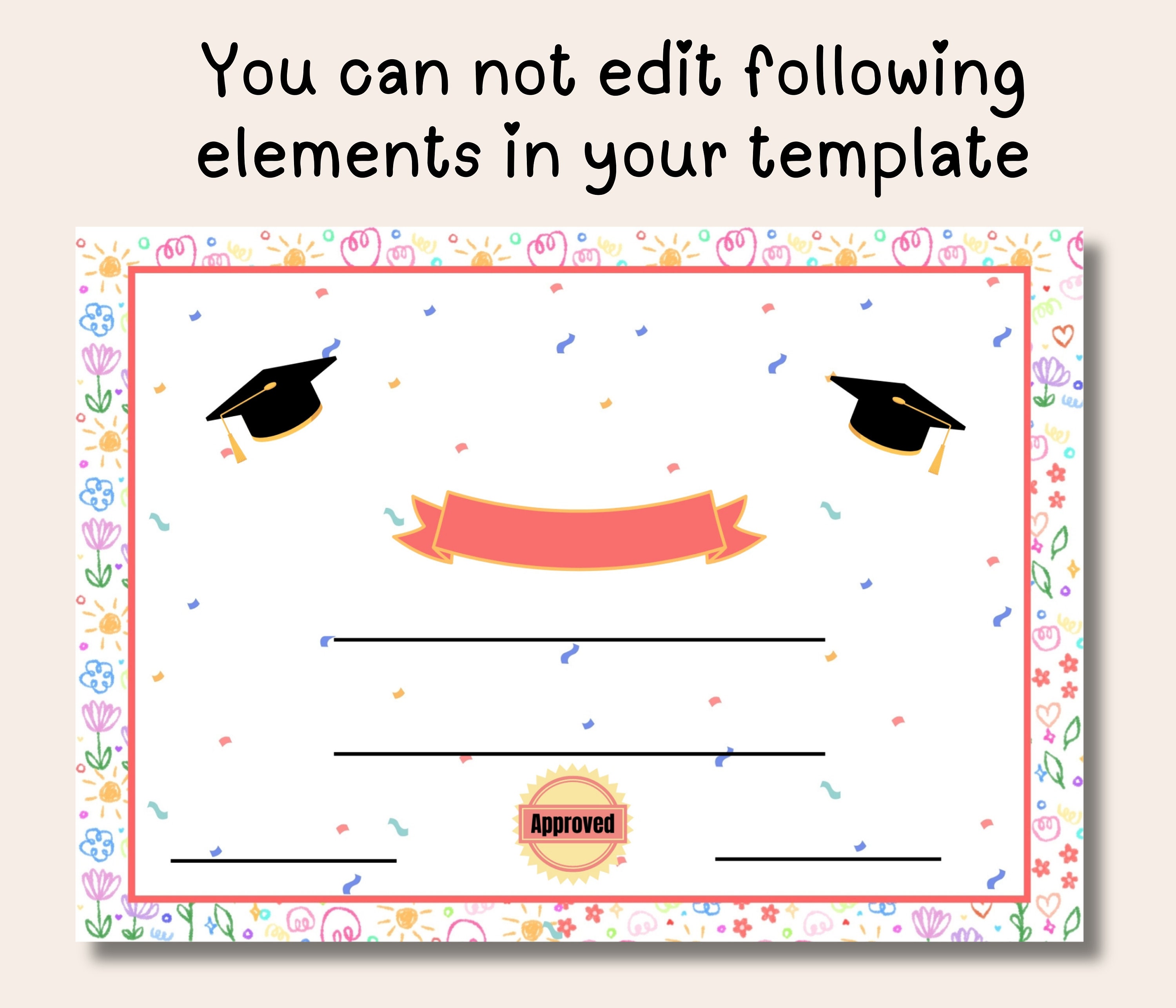 Editable Kindergarten Graduation Certificate, Printable Kindergarten ...