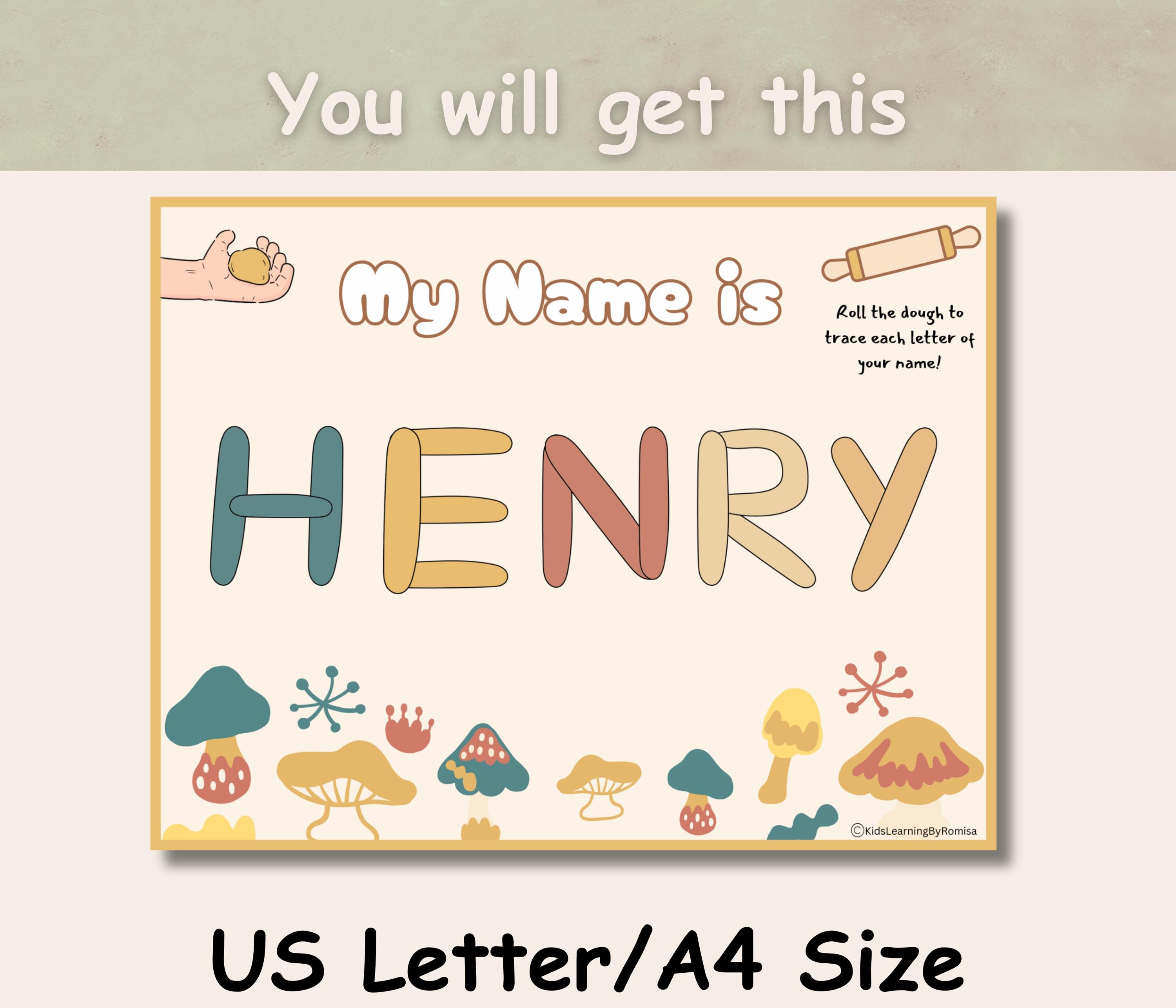Personalized Name Play Dough Mat, Kindergarten Name Mats, Preschool ...