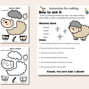 Cut and Paste Sheep Activity, Printable Preschool Cutting Practice ...