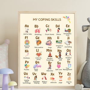 Coping Skills Alphabet, Printable Coping Skills Poster for Kids, Calm ...