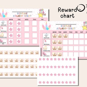 Bedtime Reward Chart for Kids, Bedtime Routine Chart for Toddler ...