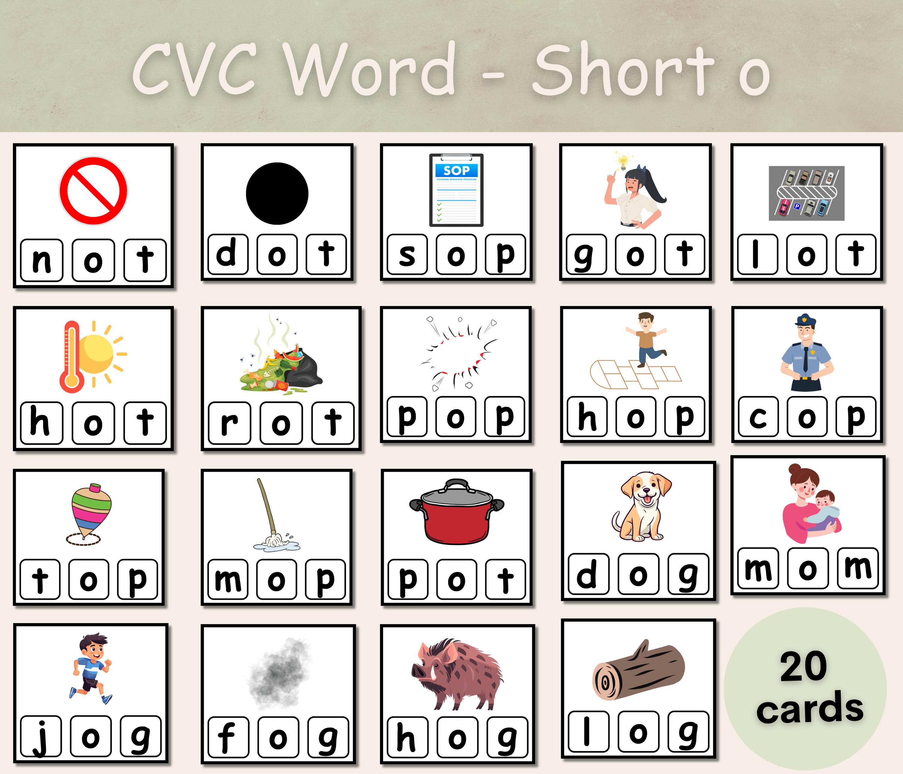 CVC Word Picture Cards: Early Reading Flashcards (digital Download) - Etsy