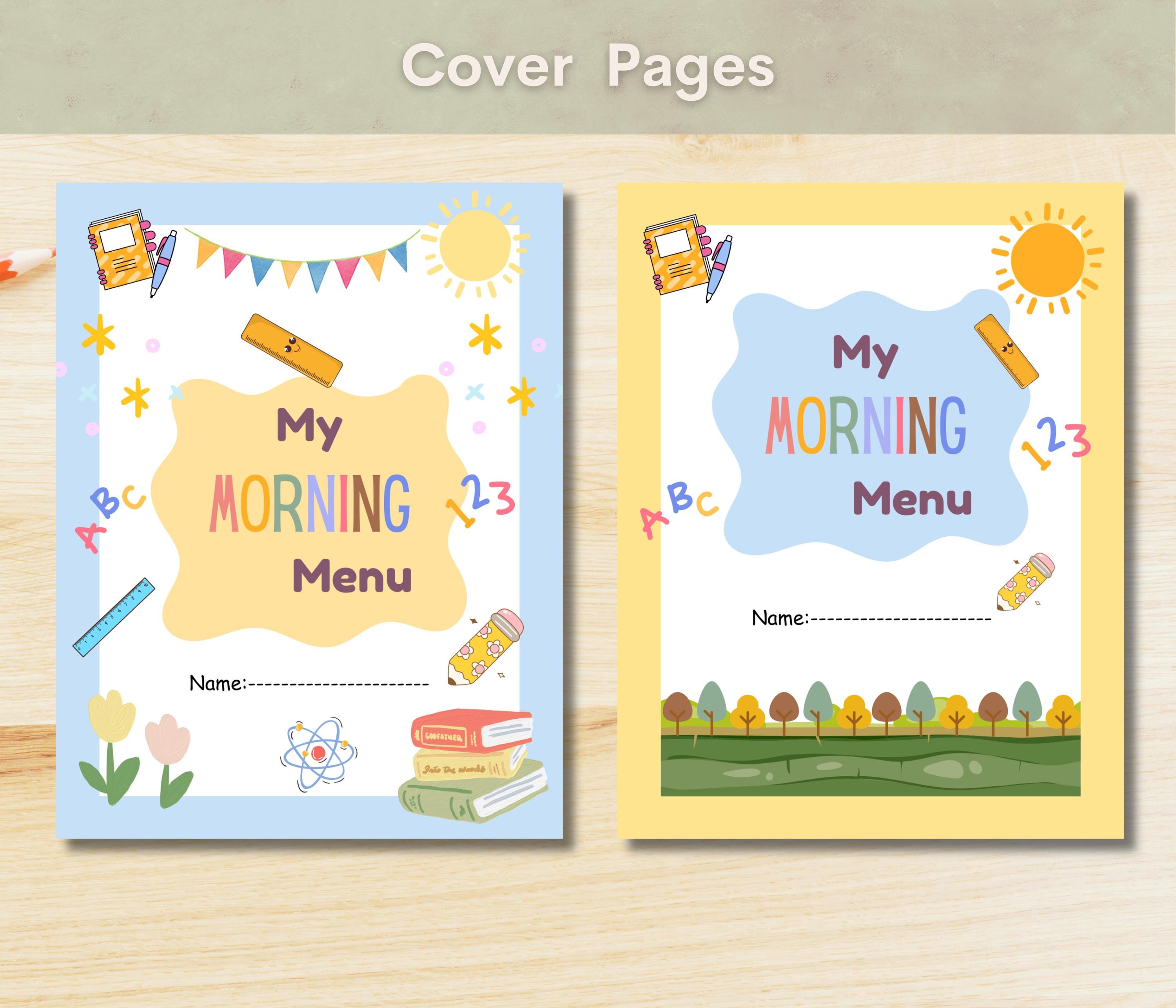 Morning Menu Homeschool Daily Worksheets, Morning Basket Kids, Circle ...