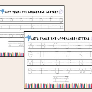 Number & Letter Tracing Sheet for Kids, Handwriting Practice, Abc ...