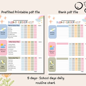 Daily Routine Checklist for Kids Kids Morning Routine Checklist, Daily ...