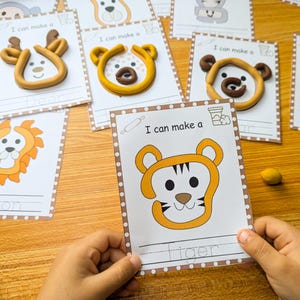 Wild Animals Playdough Mats Printable, Homeschool Montessori Animals ...
