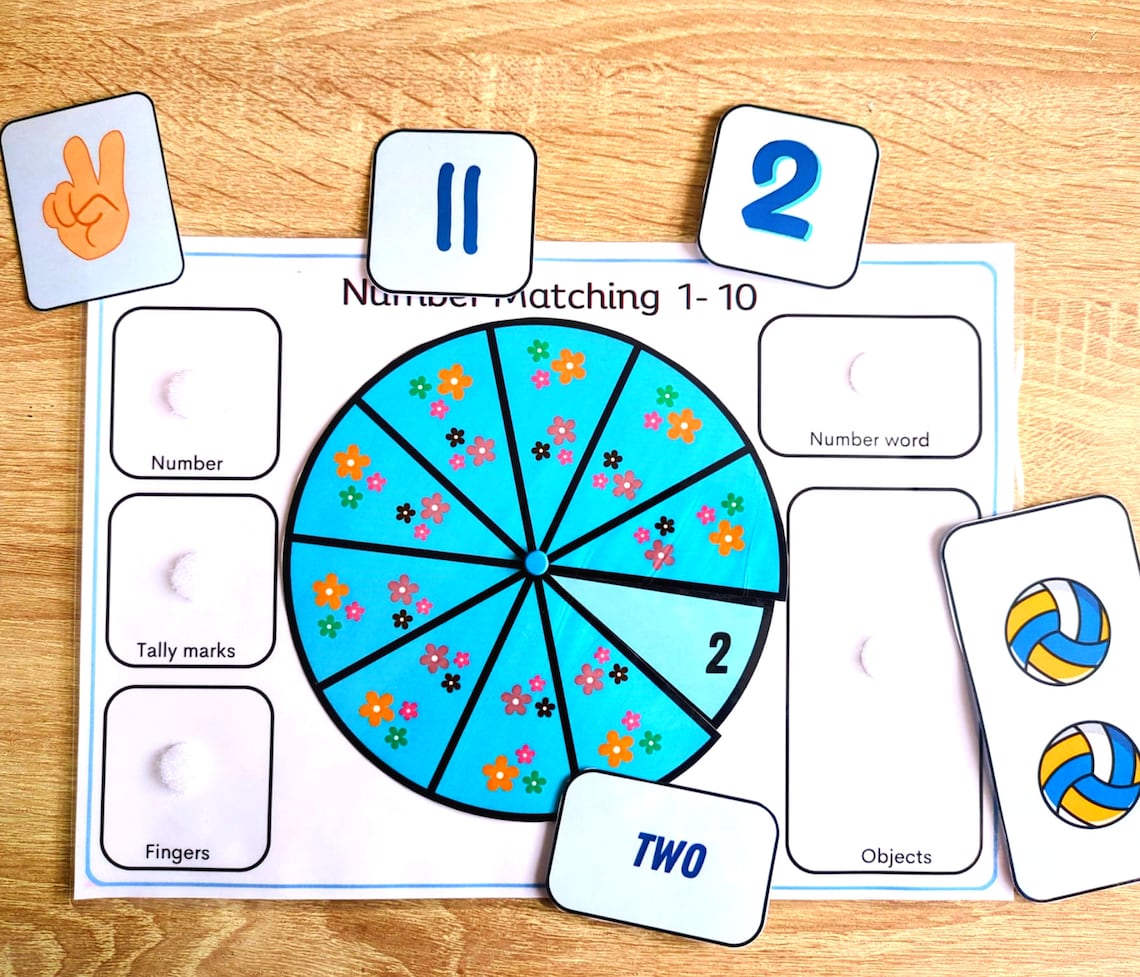 Montessori Numbers Matching Activity for Toddlers, Montessori Busy Book ...