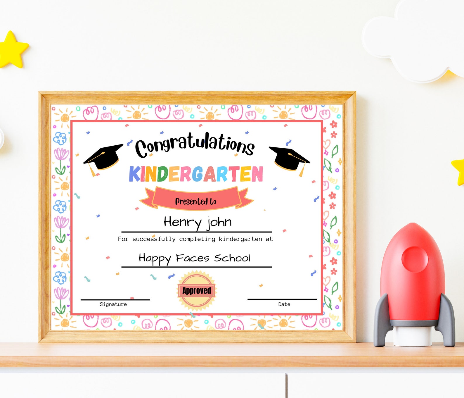Editable Kindergarten Graduation Certificate, Printable Kindergarten ...