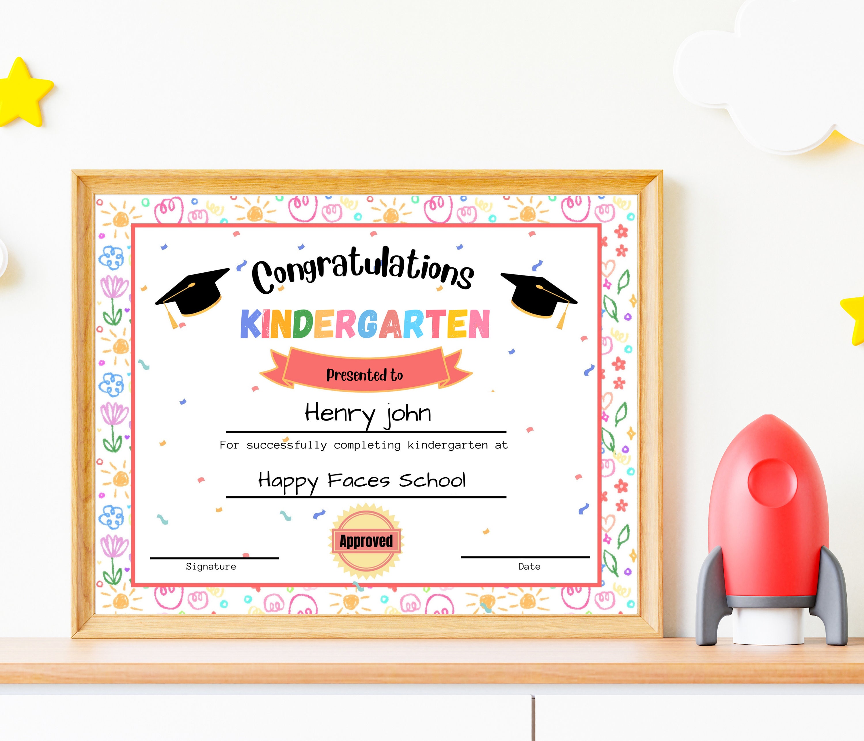 Editable Kindergarten Graduation Certificate, Printable Kindergarten ...