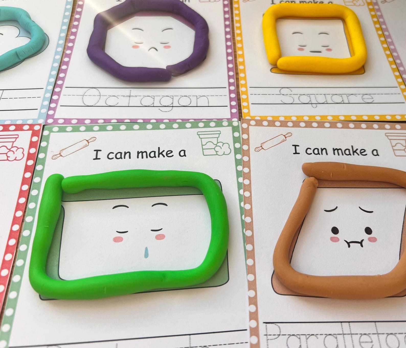 Play Dough Mats Printable, Shapes Play Dough Mats, Homeschool ...