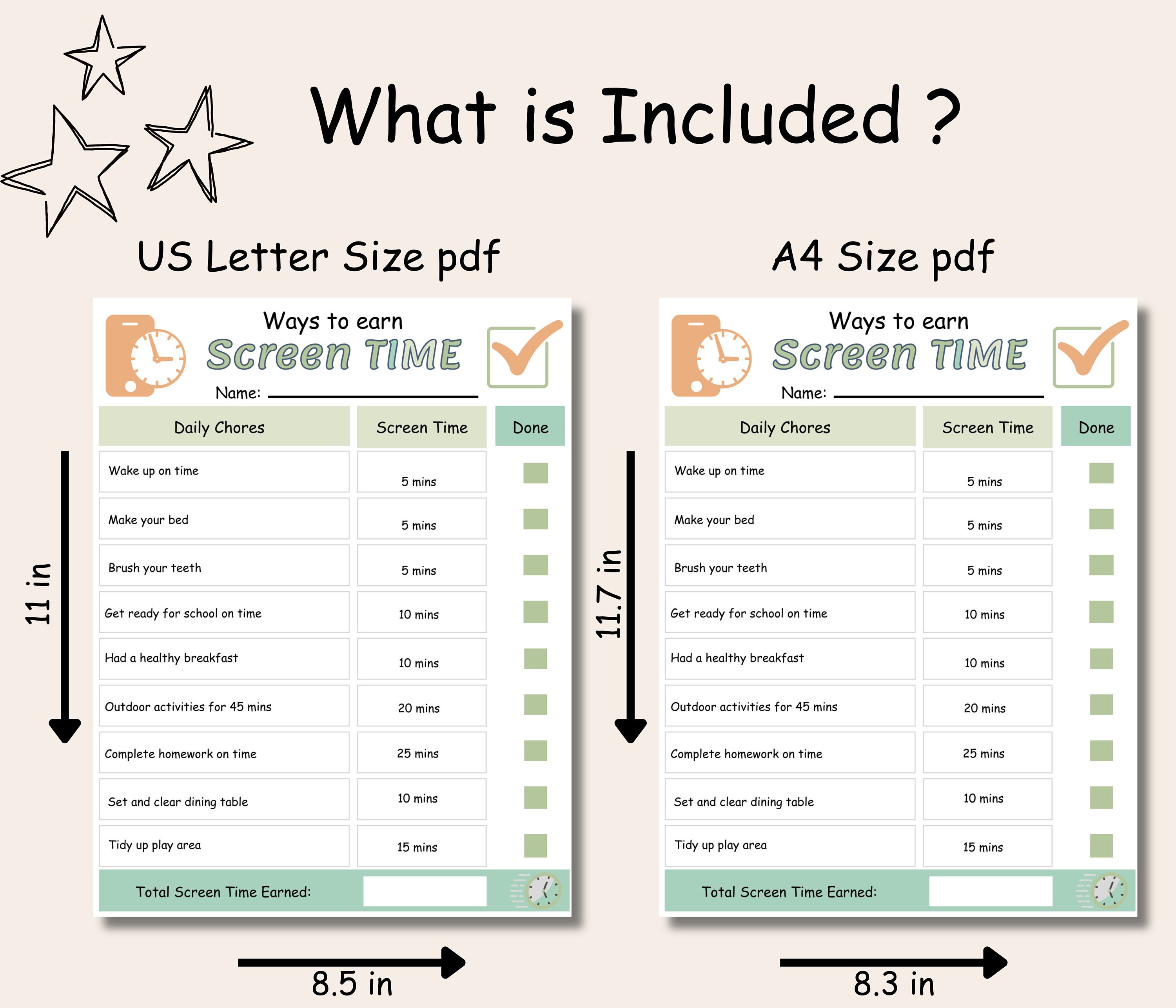 Screen Time Checklist for Kids, Screen Time Contract, Screen Time Rules ...