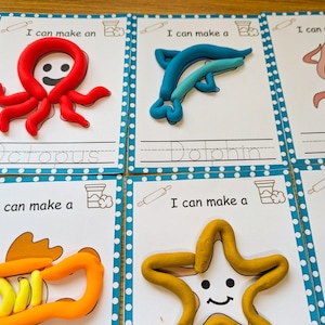 Ocean Animals Playdough Mats Printable, Montessori Learning Material ...