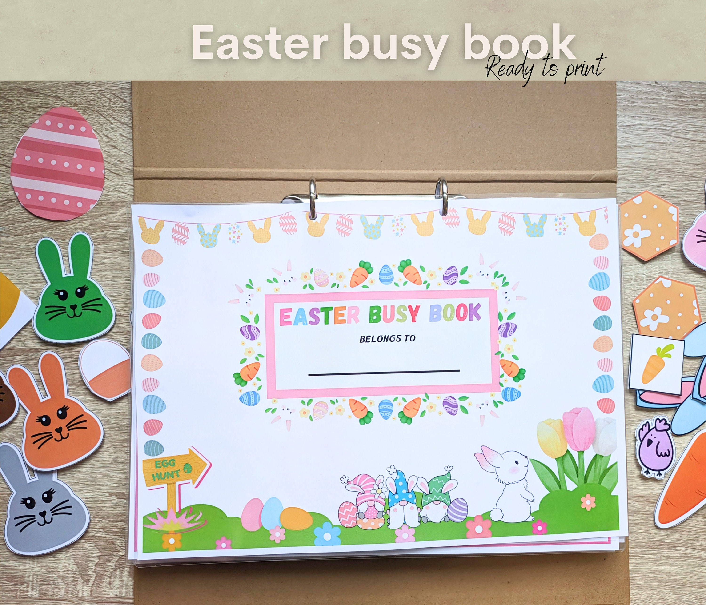 Easter Preschool Learning Binder, Printable Easter Busy Book, Child ...