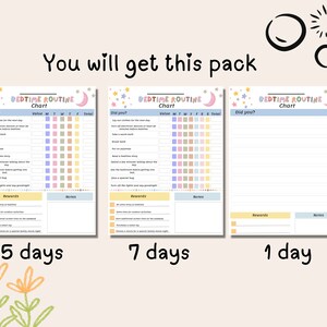 Bedtime Routine Checklist, Editable Bedtime Routine Chart, Nighttime ...