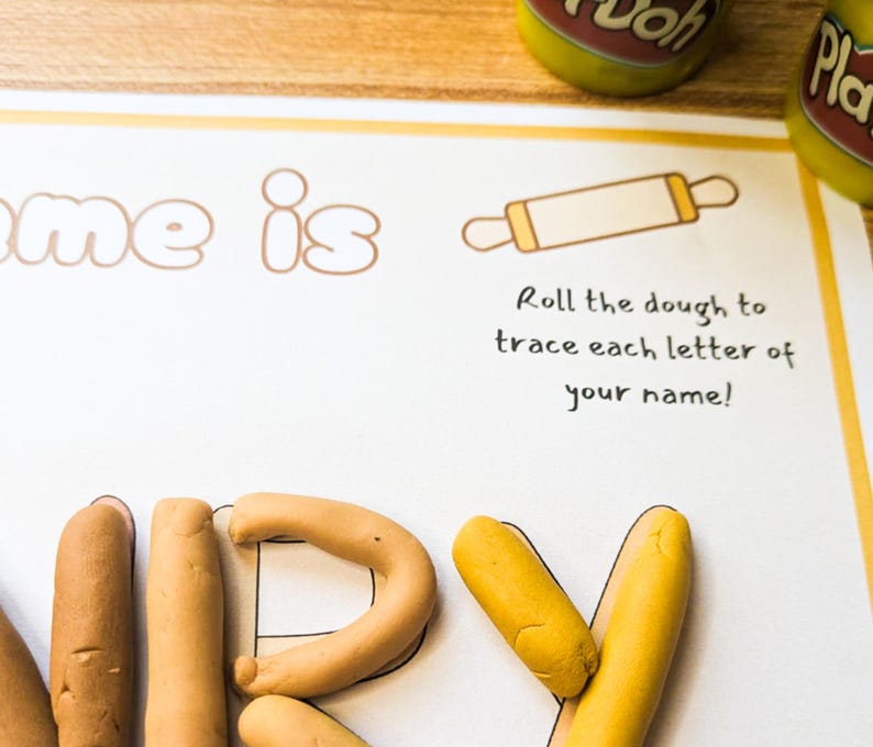 Personalized Name Play Dough Mat, Kindergarten Name Mats, Preschool ...