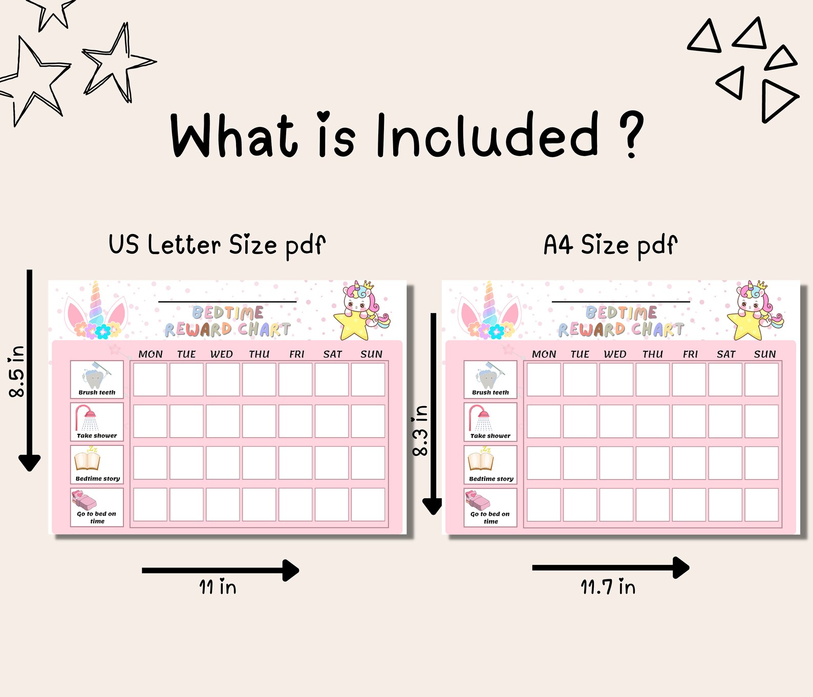 Bedtime Reward Chart for Kids, Bedtime Routine Chart for Toddler ...