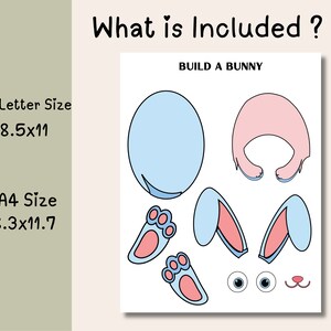 Bunny Cut and Paste Activity for Kids, Easter Printable, Easter ...
