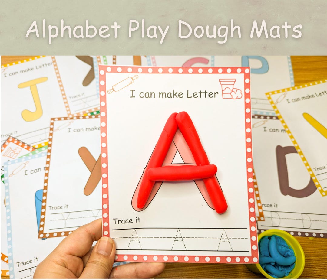 Alphabet Play Dough Mat Printables, Montessori Letters Recognition, ABC ...