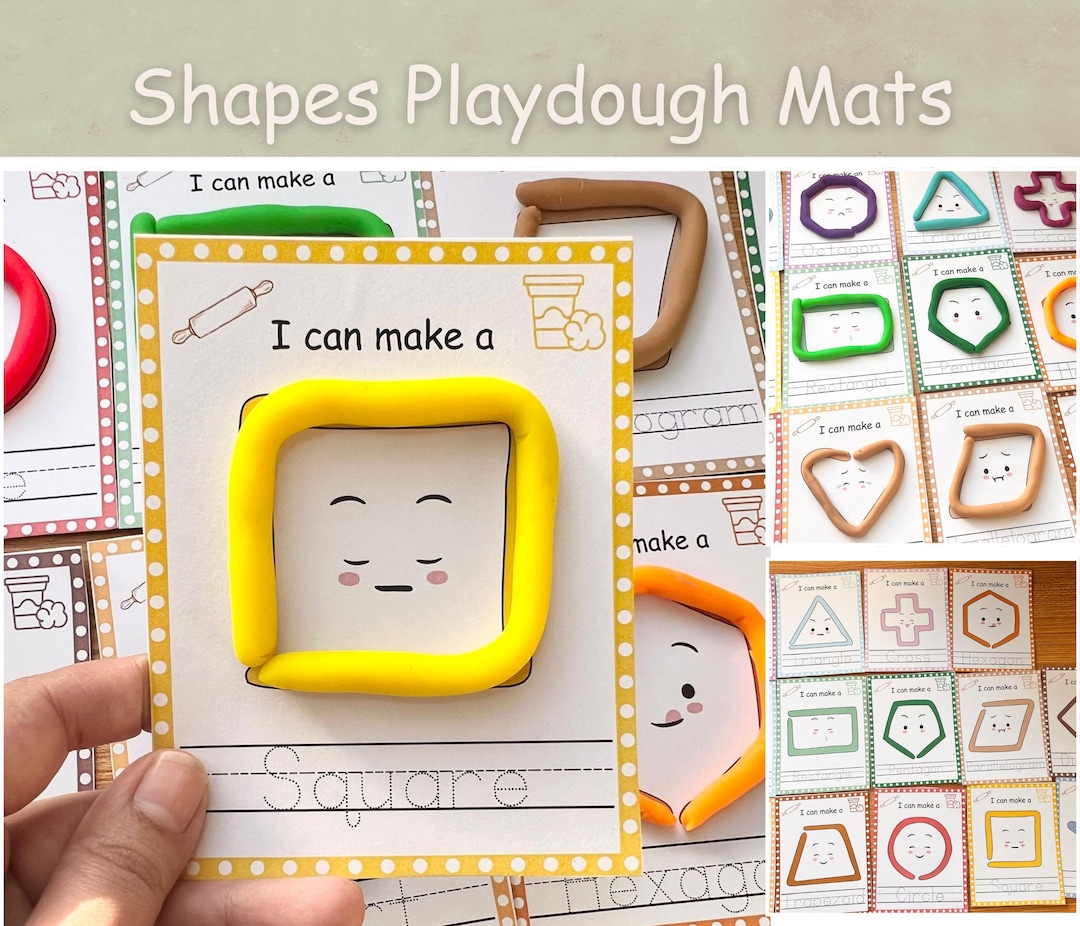 Play Dough Mats Printable, Shapes Play Dough Mats, Homeschool ...