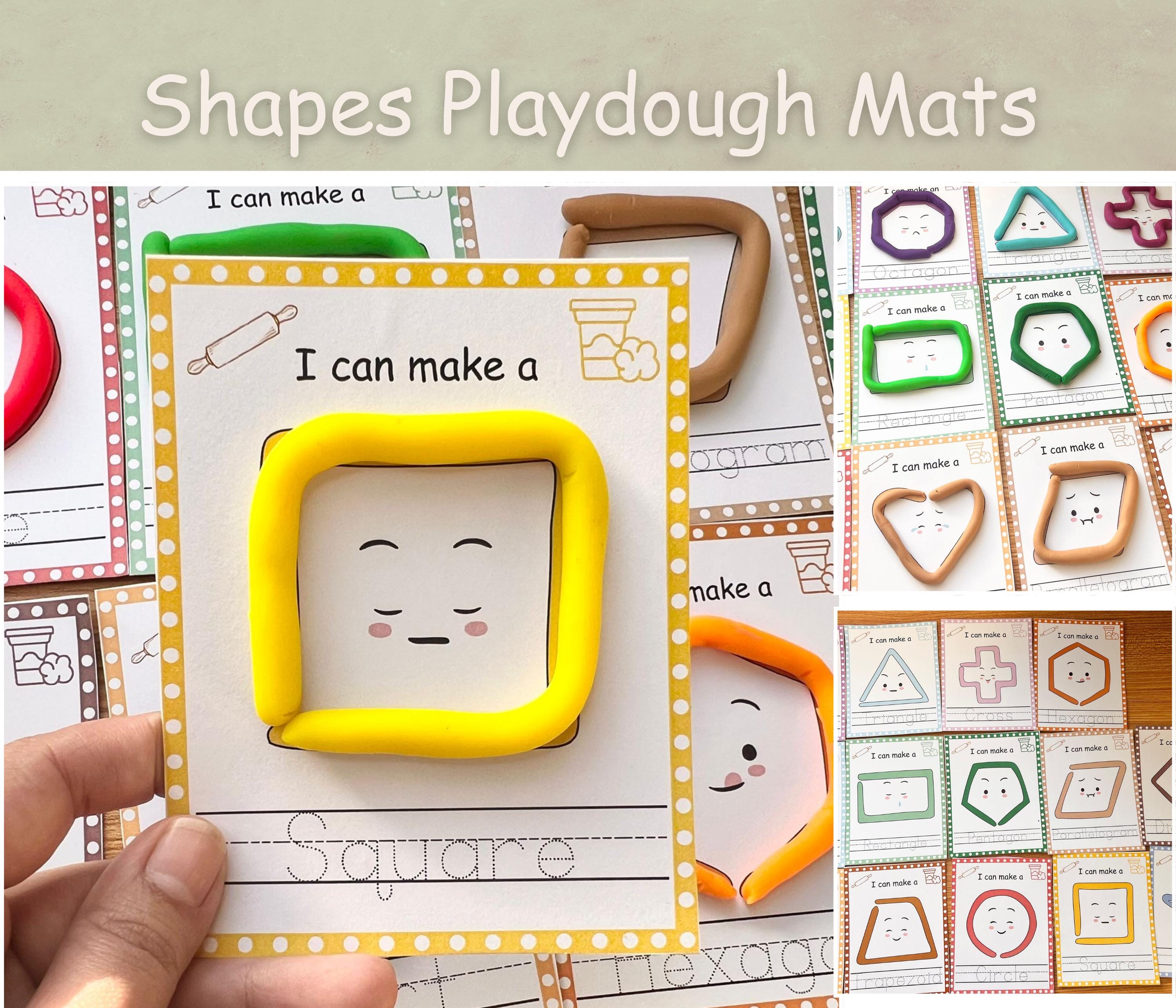 Play Dough Mats Printable, Shapes Play Dough Mats, Homeschool ...