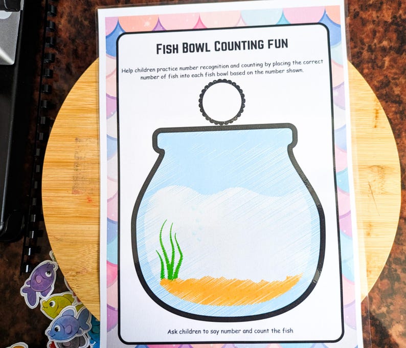 Fish Bowl Number Matching Game Printable, Preschool Math Center ...