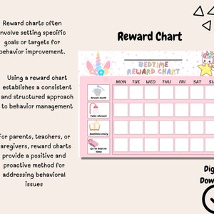 Bedtime Reward Chart for Kids, Bedtime Routine Chart for Toddler ...