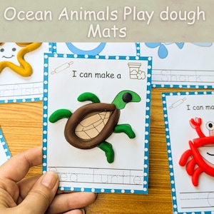 Ocean Animals Playdough Mats Printable, Montessori Learning Material ...