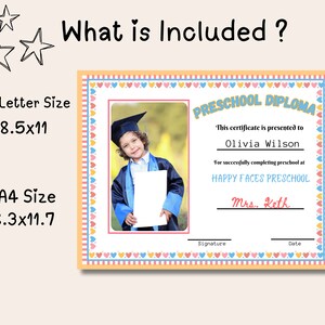Editable Preschool Graduation Certificate, Printable Preschool ...