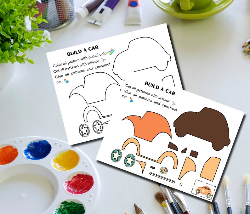 Cut and Glue, Preschool Cutting Practice, Scissor Skills Exercises ...