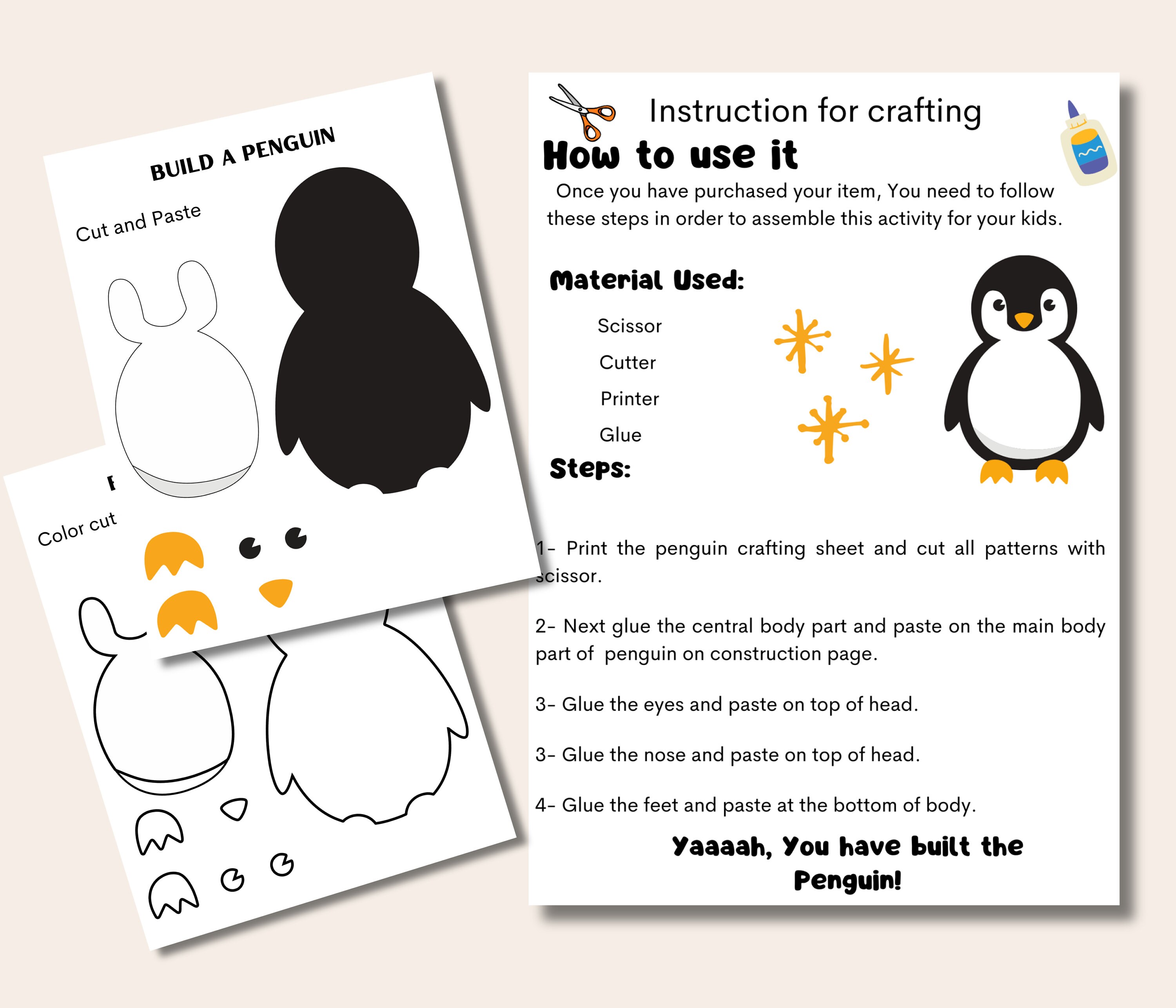 Cut and Paste Activity, Scissor Skills Exercises, Printable Scissor ...