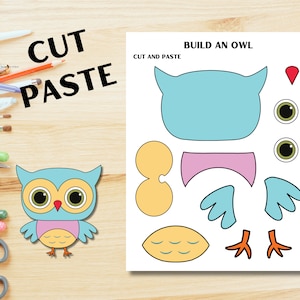Cut and Paste Owl Craft Toddler Activities Printable Preschool Learning ...