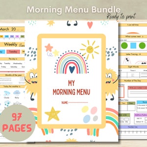 Morning Menu Daily Worksheet, Morning Basket Toddler, Circle Time ...