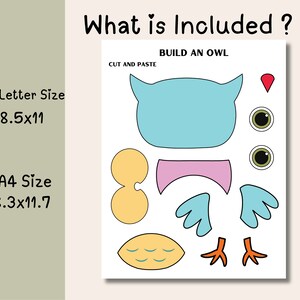 Cut and Paste Owl Craft Toddler Activities Printable Preschool Learning ...
