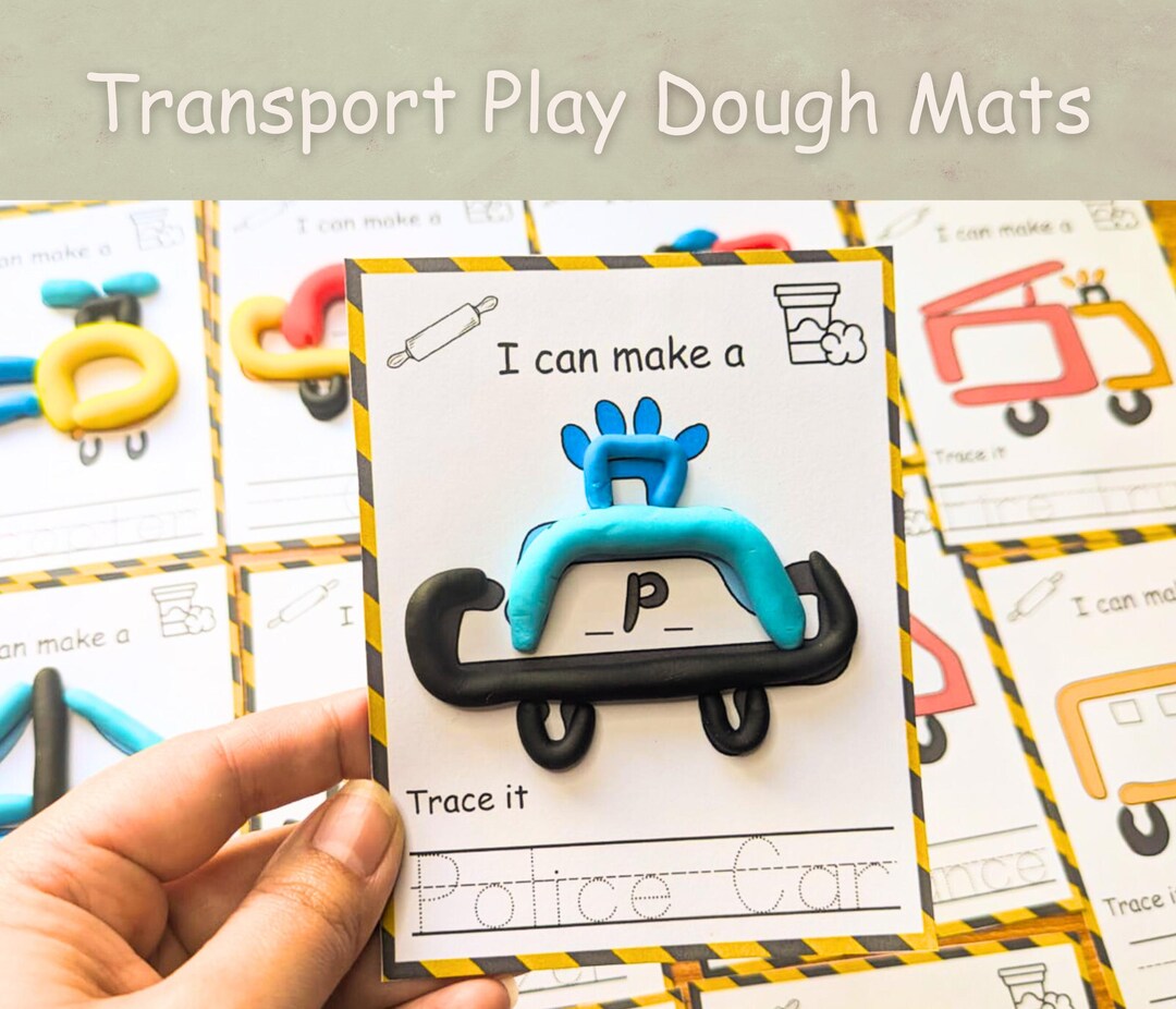 Play Dough Mats Printable, Transport Kindergarten Play Dough Mats ...