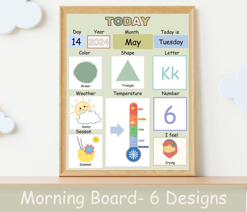 Morning Board Circle Time Homeschool, Morning Board Calendar Toddler ...