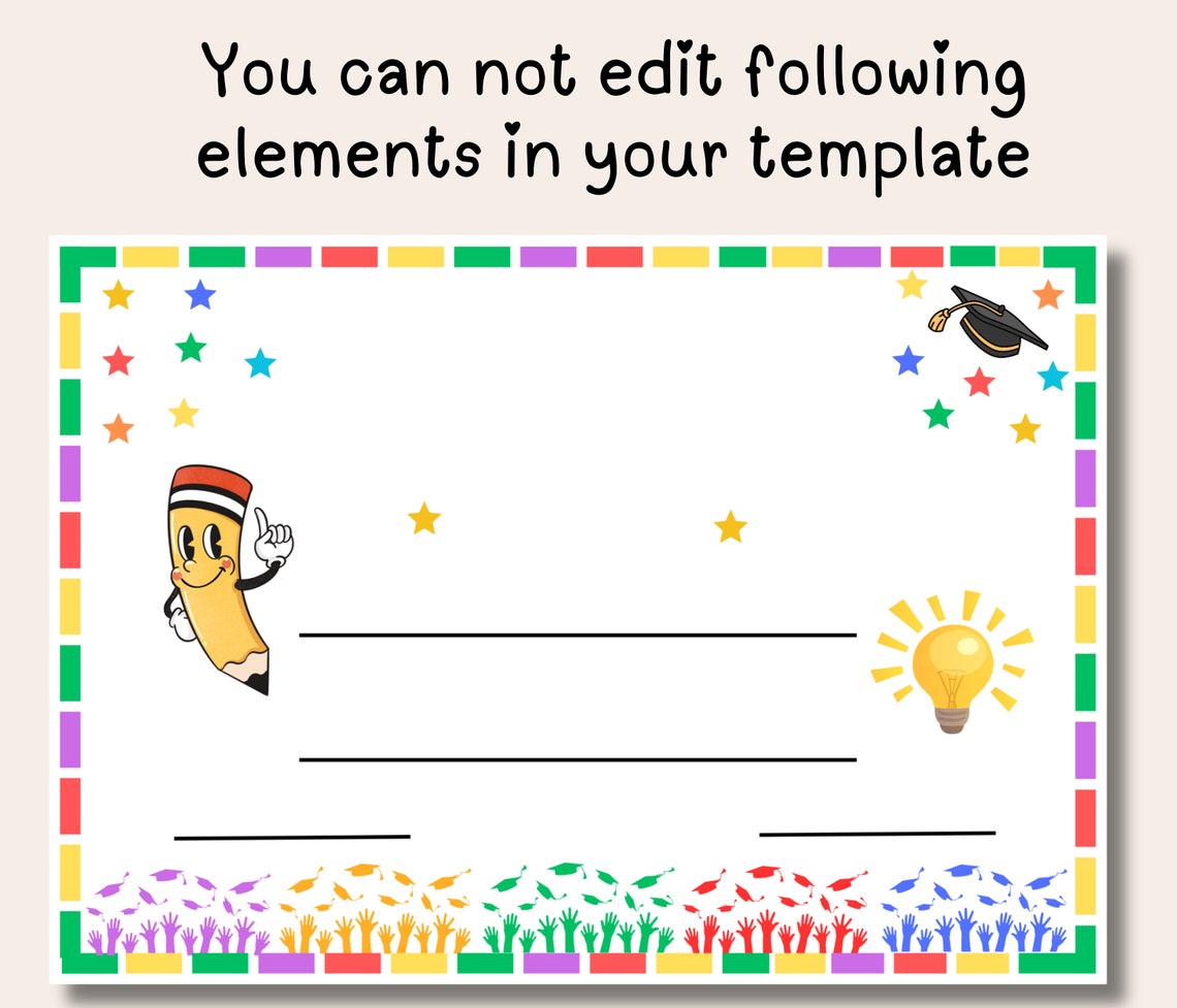 Editable Preschool Graduation Diploma , Graduation Certificate, Last ...